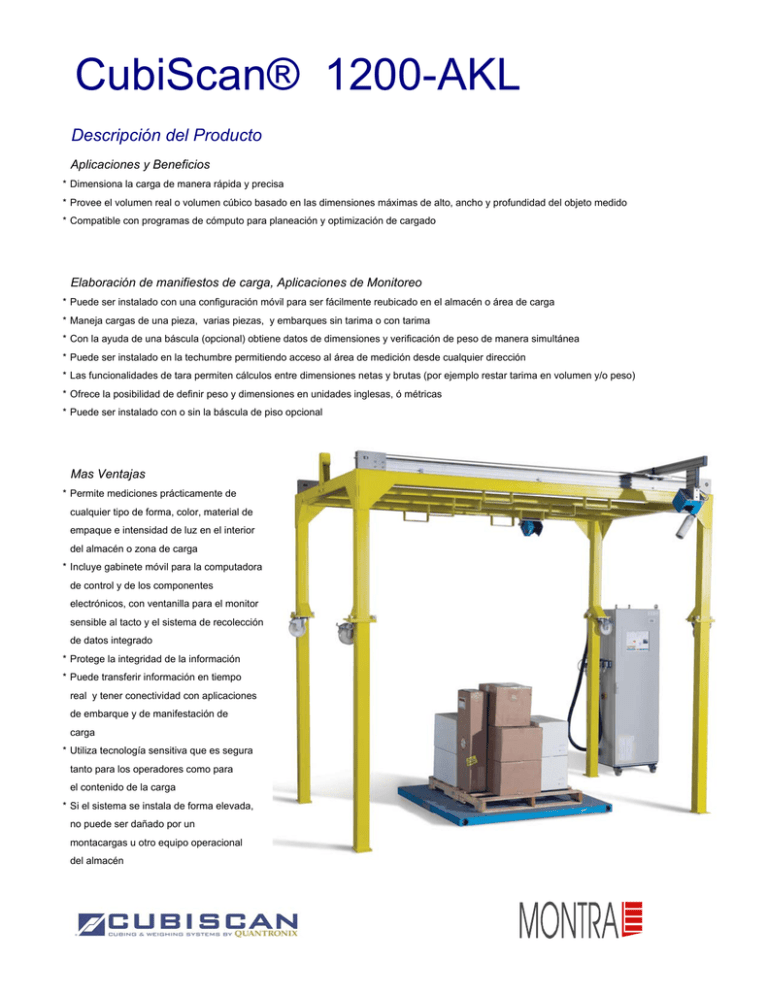 Quantronix || CubiScan® 1200-AKL || Ficha Técnica
