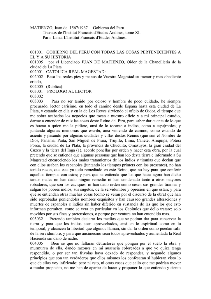 MATIENZO, Juan de 1567/1967