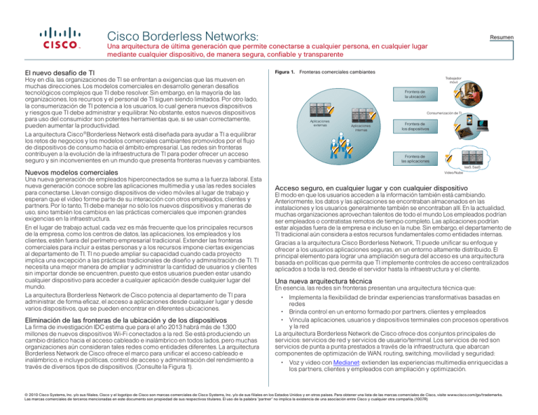 Cisco Borderless Networks: