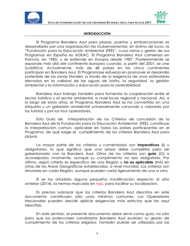 El Programa Bandera Azul para playas, puertos y embarcaciones es