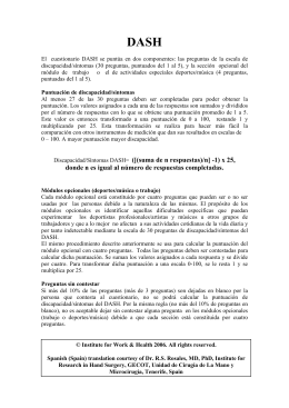 Quick DASH Puntuación de discapacidad/síntoma Quick DASH Al