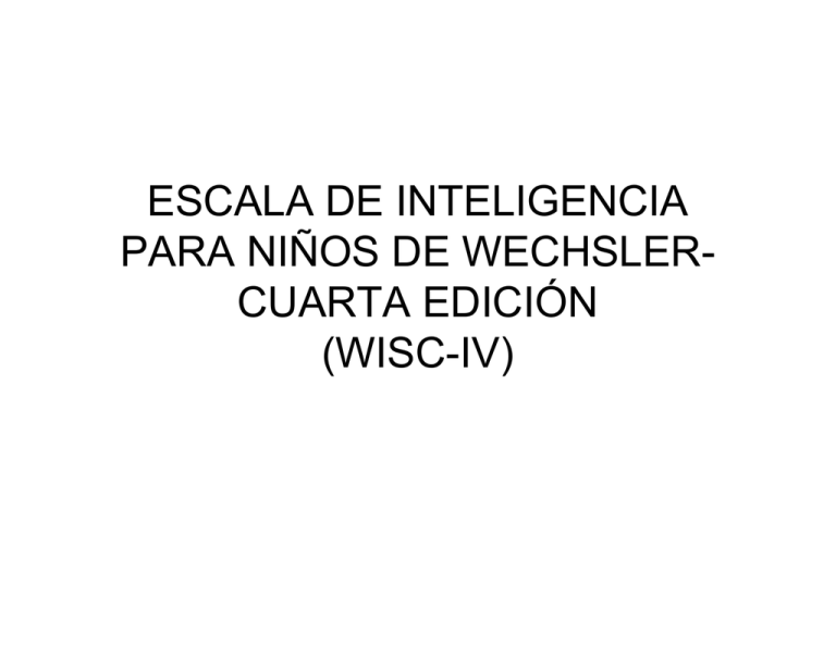 escala de inteligencia para niños de wechsler