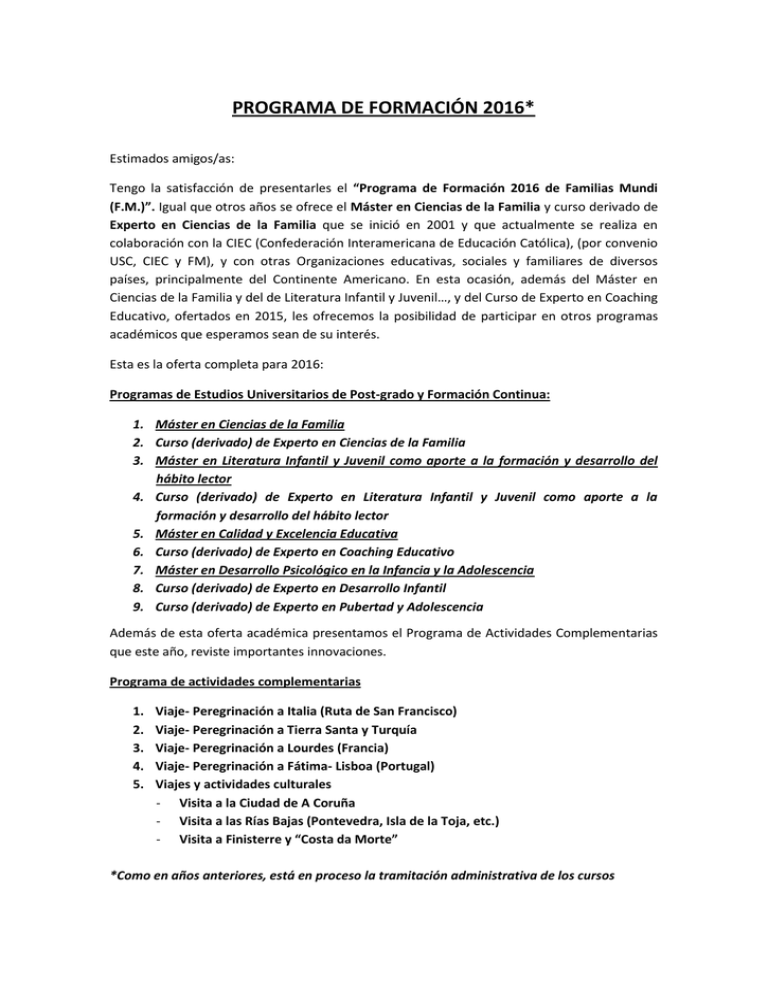 programa de formación 2016