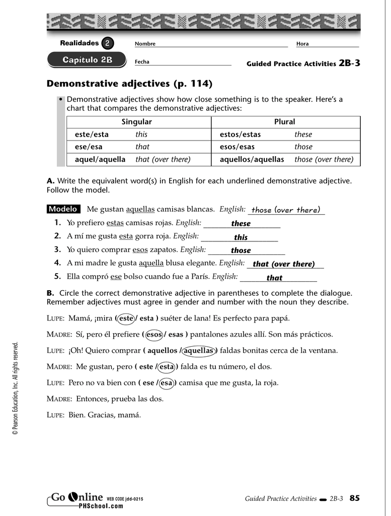 Viewdesignagency Realidades 3 Guided Practice Activities Answer Key