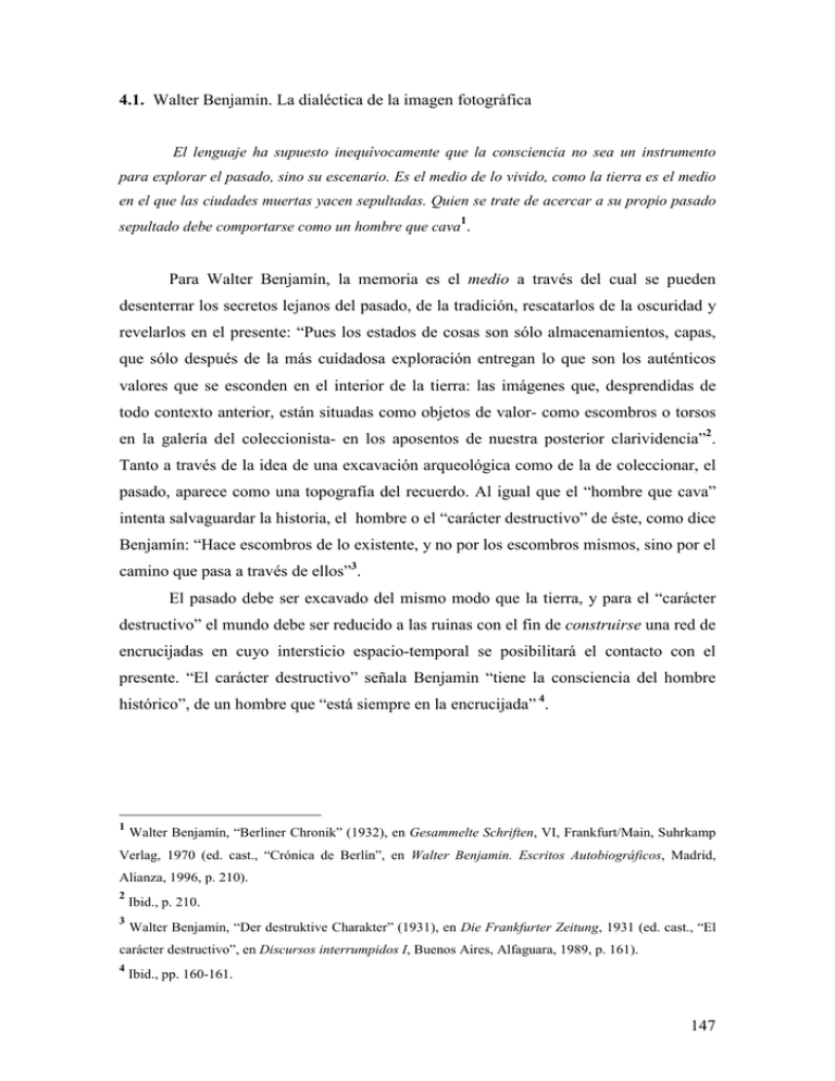 walter benjamin. la dialectica de la imagen