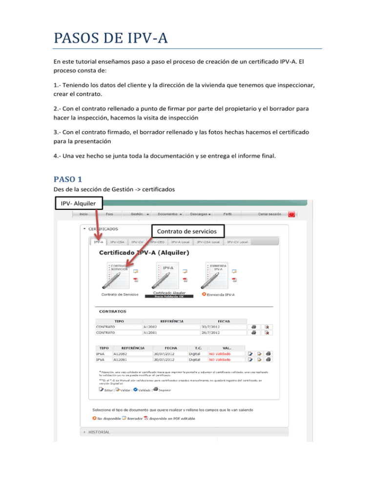 pasos de ipv-a - Certificados IPV
