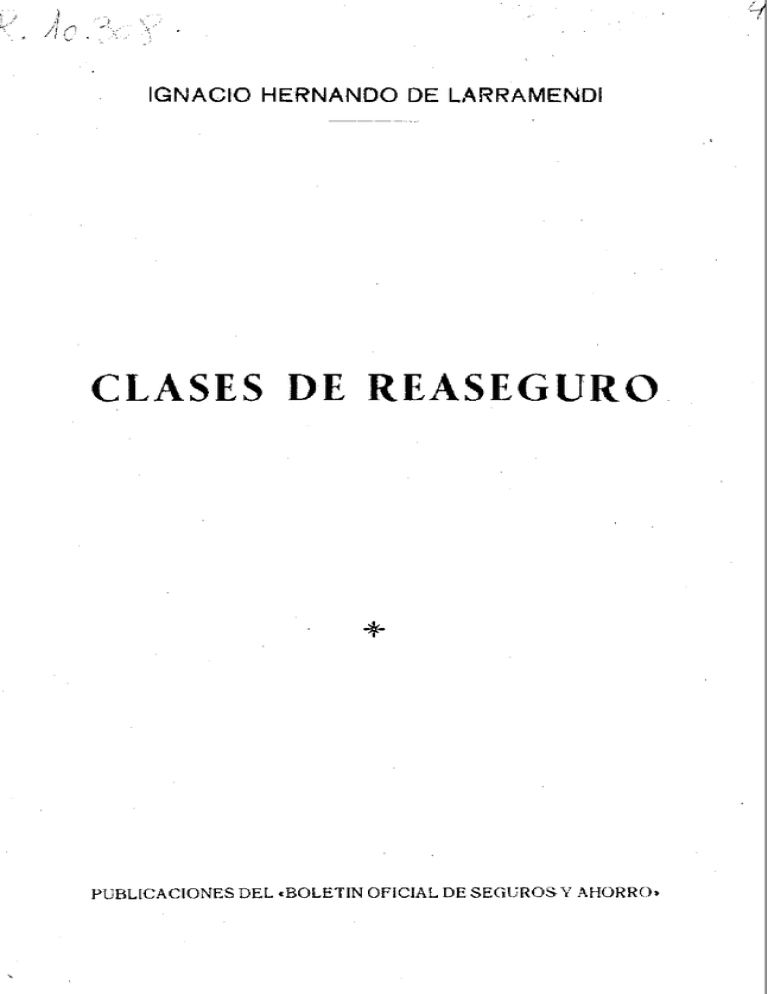 CLASES DE REASEGURO