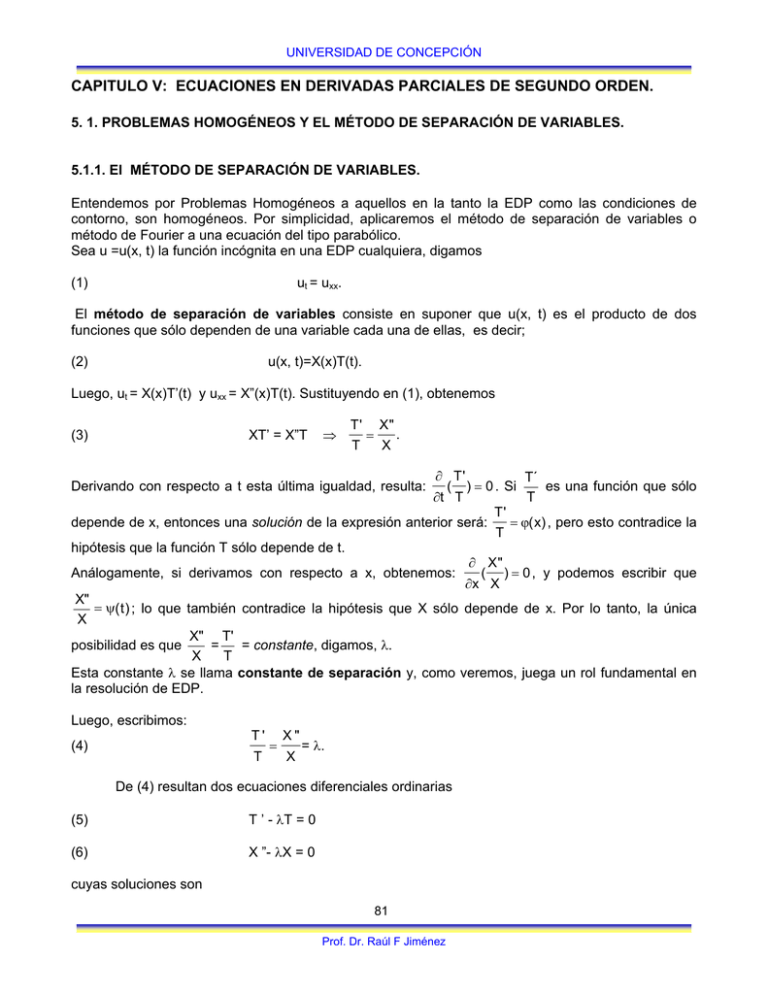 ecuaciones en derivadas parciales de segundo