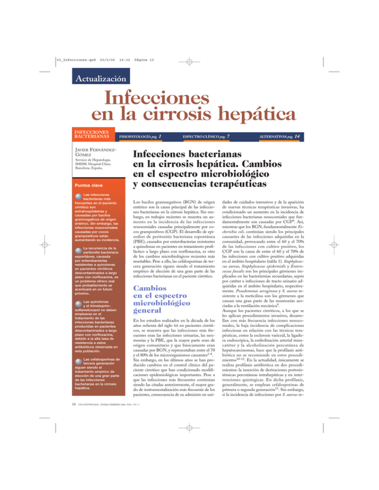 Infecciones en la cirrosis hepática