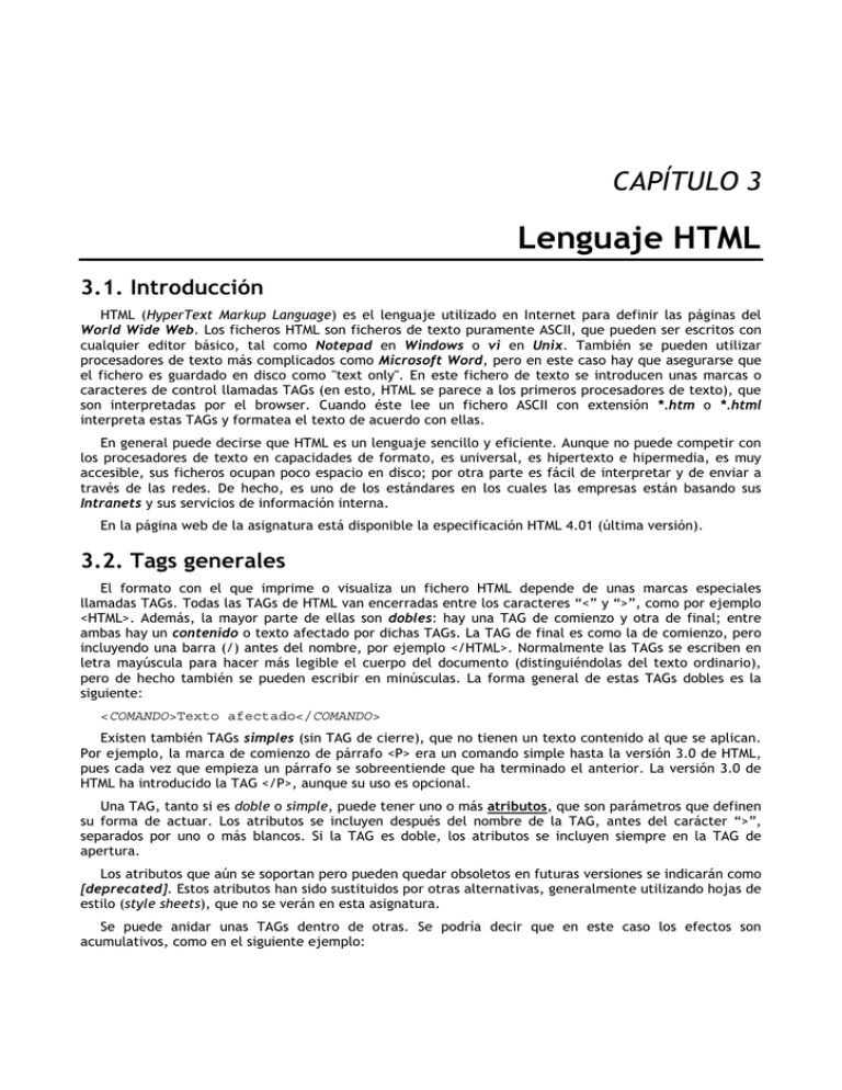 3. Lenguaje HTML