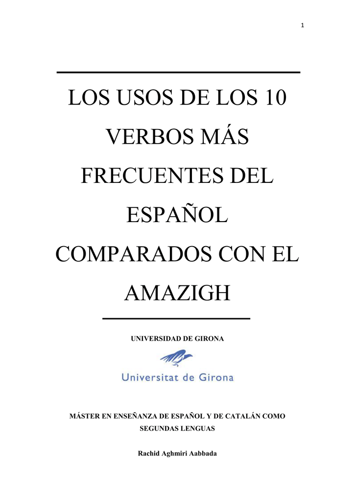 los usos de los 10 verbos más frecuentes del español comparados