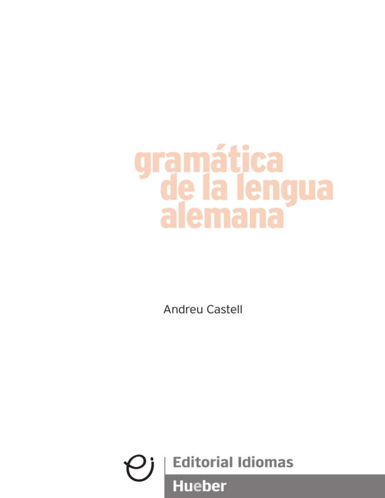 gramática de la lengua alemana