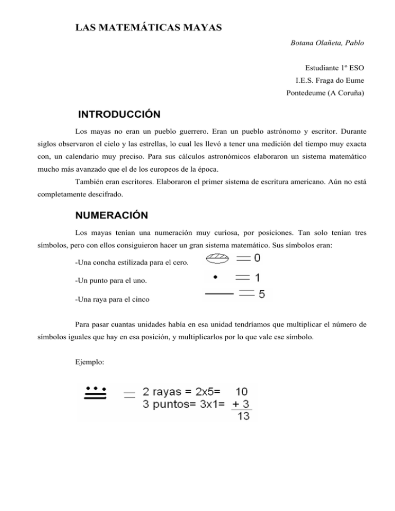 las matemáticas mayas introducción numeración