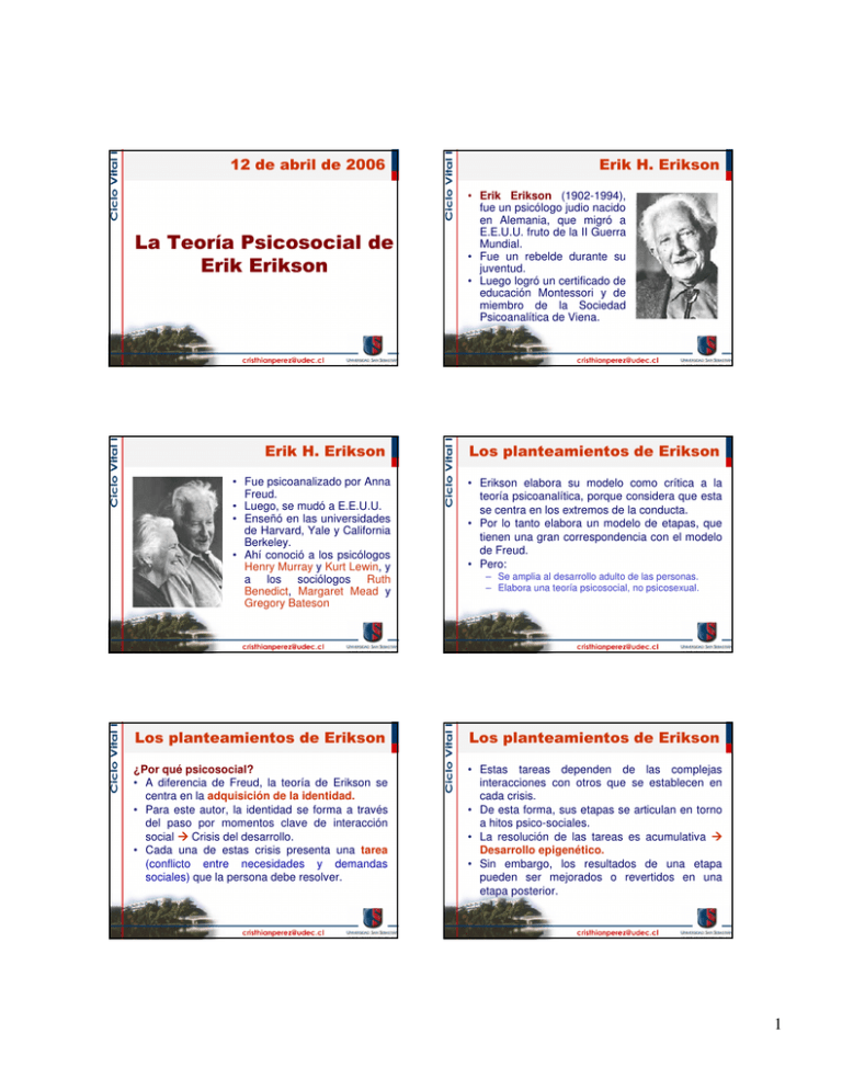 Teoría psicosocial de Erik Erikson