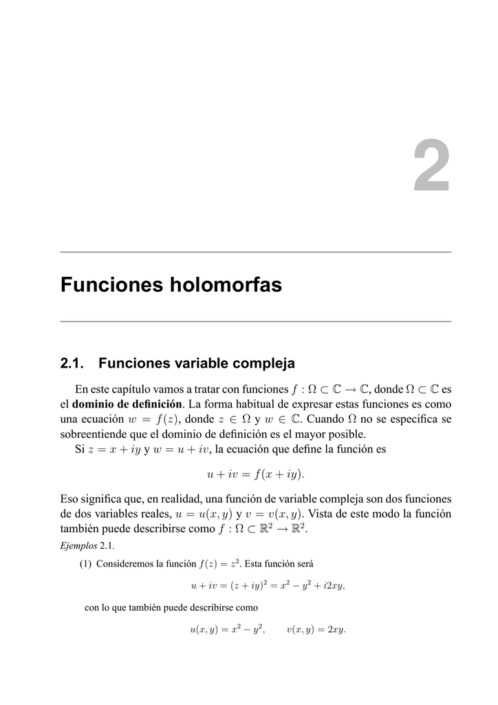 Funciones holomorfas