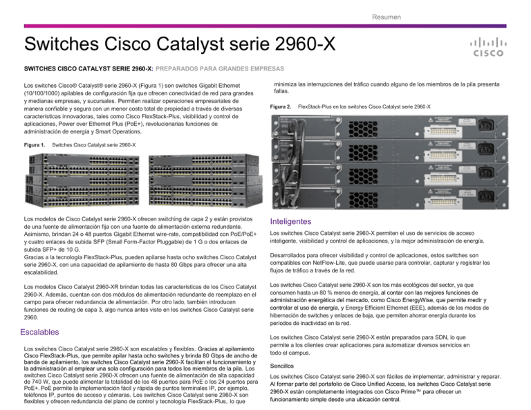 Switches Cisco Catalyst serie 2960-X