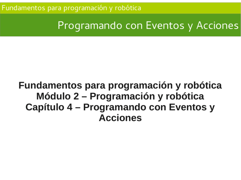 Programando con Eventos y Acciones