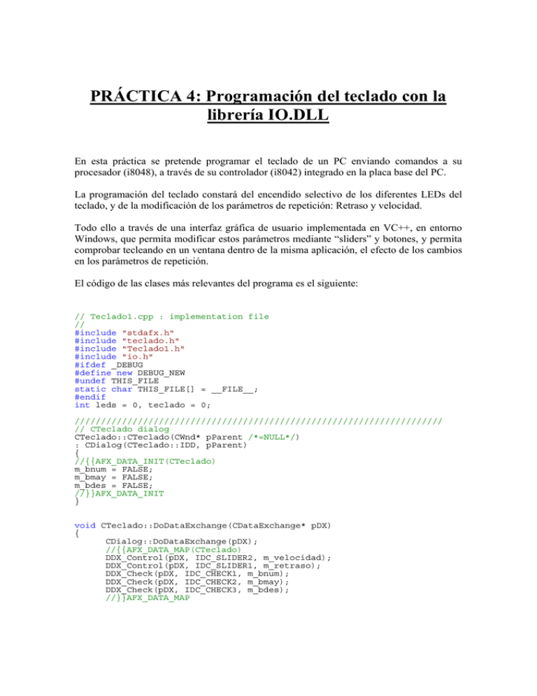 Programación del teclado