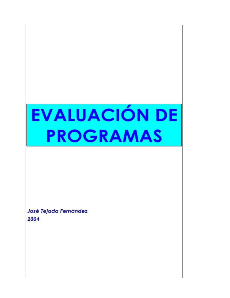 EVALUACIÓN DE PROGRAMAS