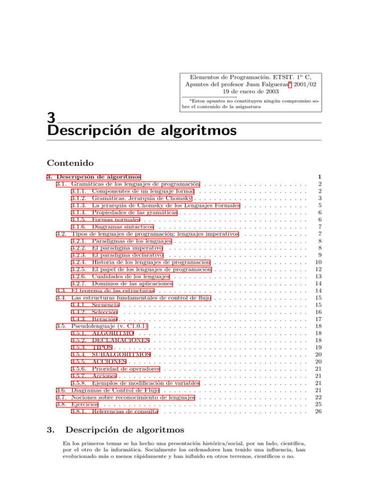 3 Descripción de algoritmos