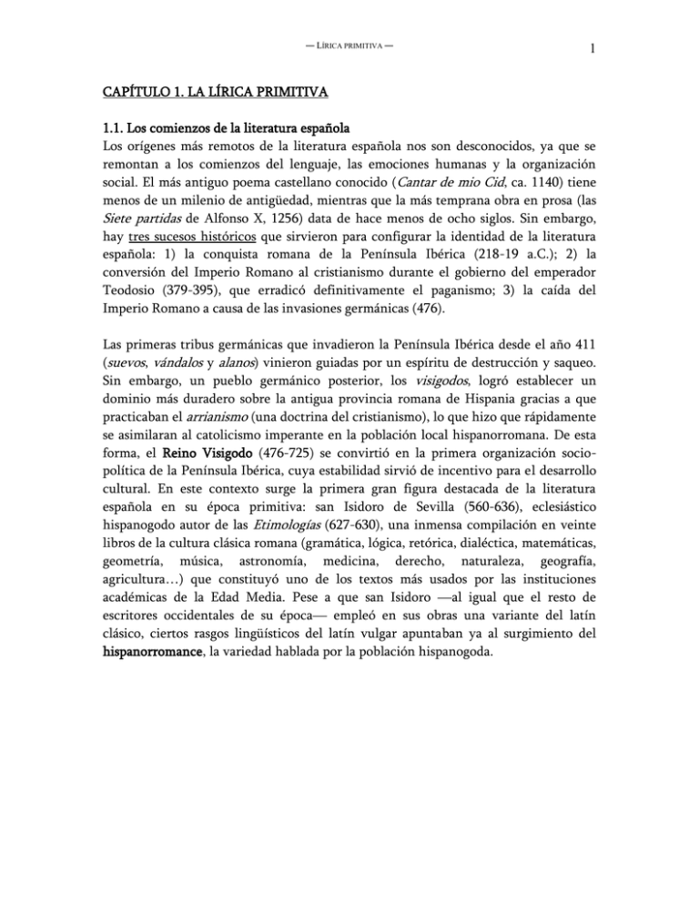 HISTORIA DE LA LITERATURA ESPAÃ•OLA