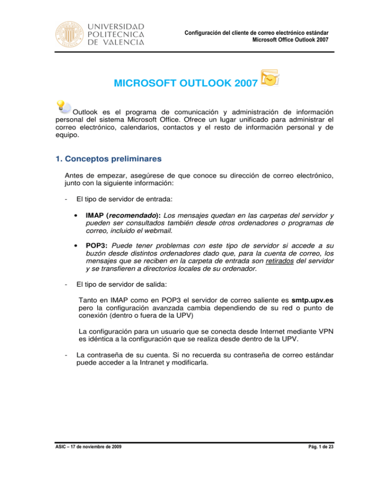 MICROSOFT OUTLOOK 2007