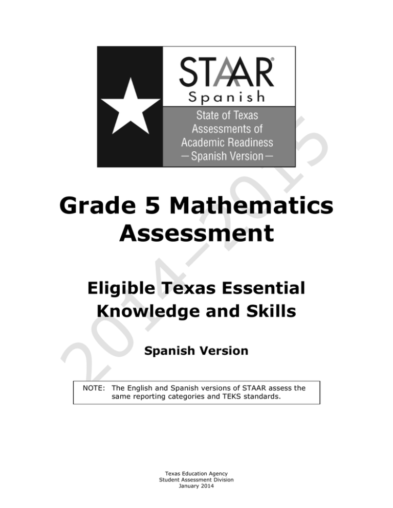 STAAR Grade 5 Spanish TEKS