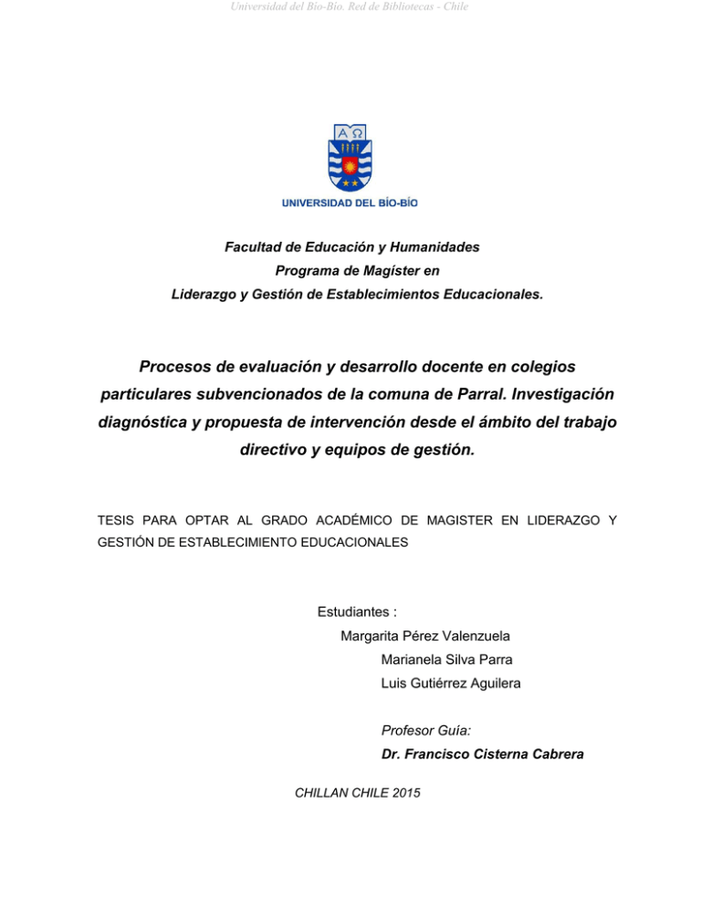 Procesos de evaluación y desarrollo docente en colegios