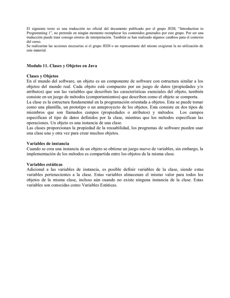 Clases y Objetos en Java Archivo