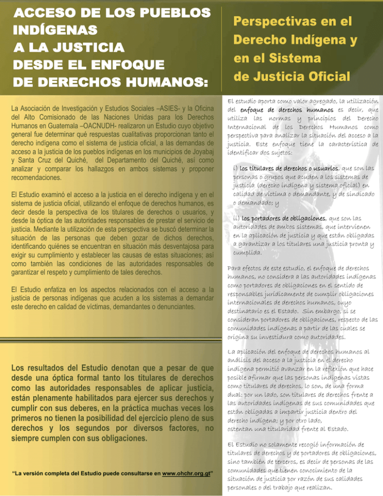 Acceso De Los Pueblos Indígenas A La Justicia
