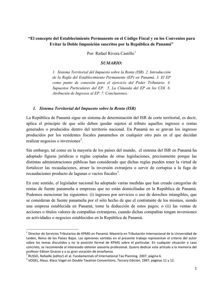 El concepto de establecimiento permanente