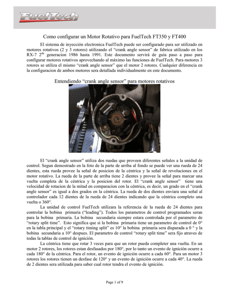 How to set Up Rotary Engine in Fuel Tech ECU