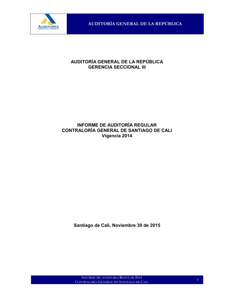 AUDITORÍA GENERAL DE LA REPÚBLICA AUDITORÍA GENERAL