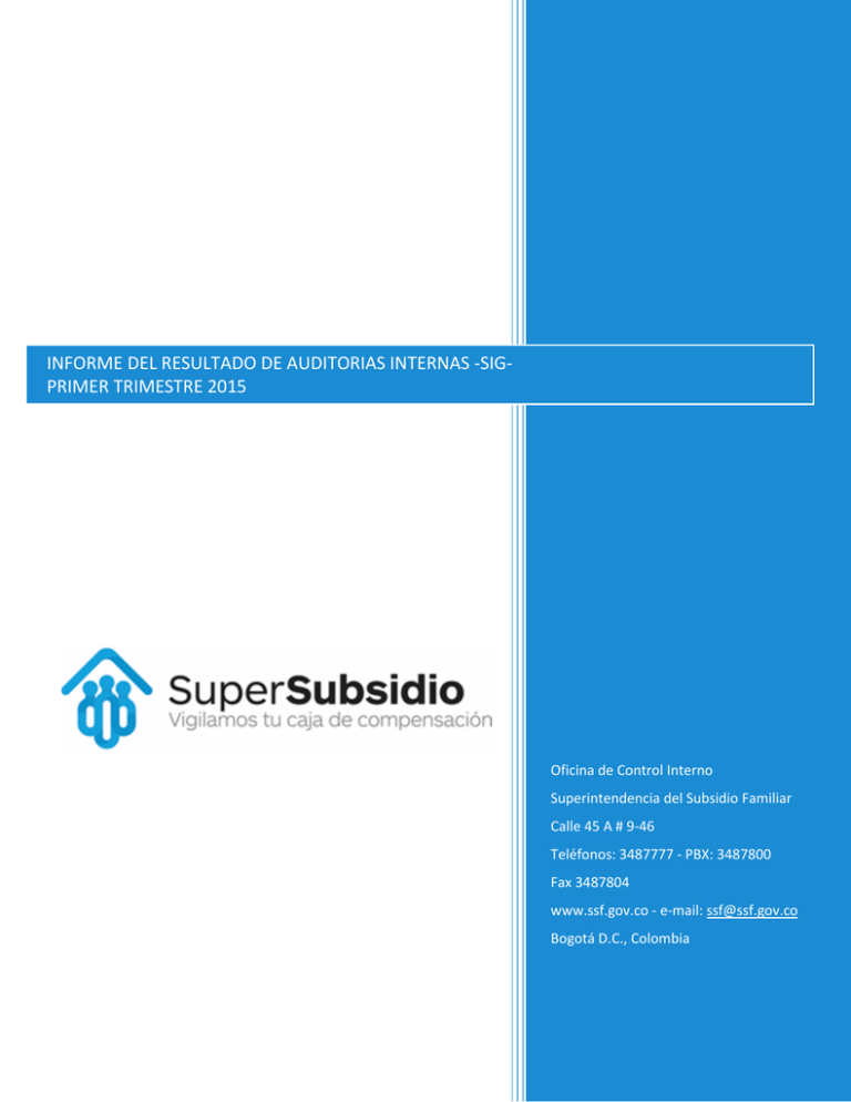 INFORME DEL RESULTADO DE AUDITORIAS INTERNAS