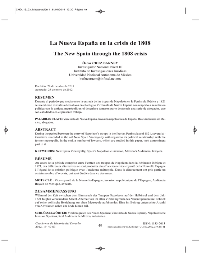 La Nueva España en la crisis de 1808