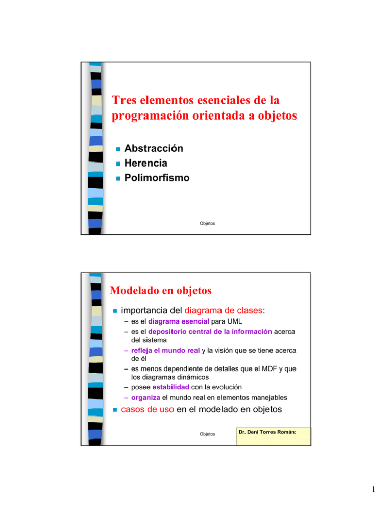 Tres elementos esenciales de la programación orientada a objetos