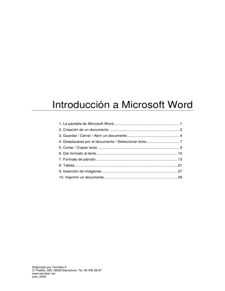 Introducción a Microsoft Word