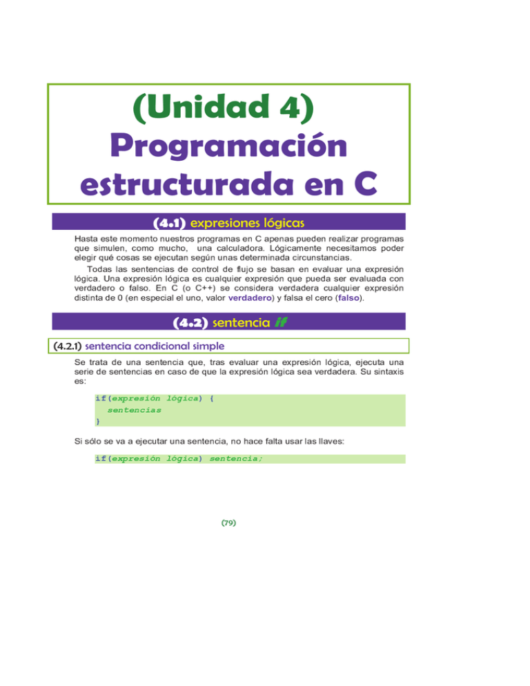 (Unidad 4) Programación estructurada en C