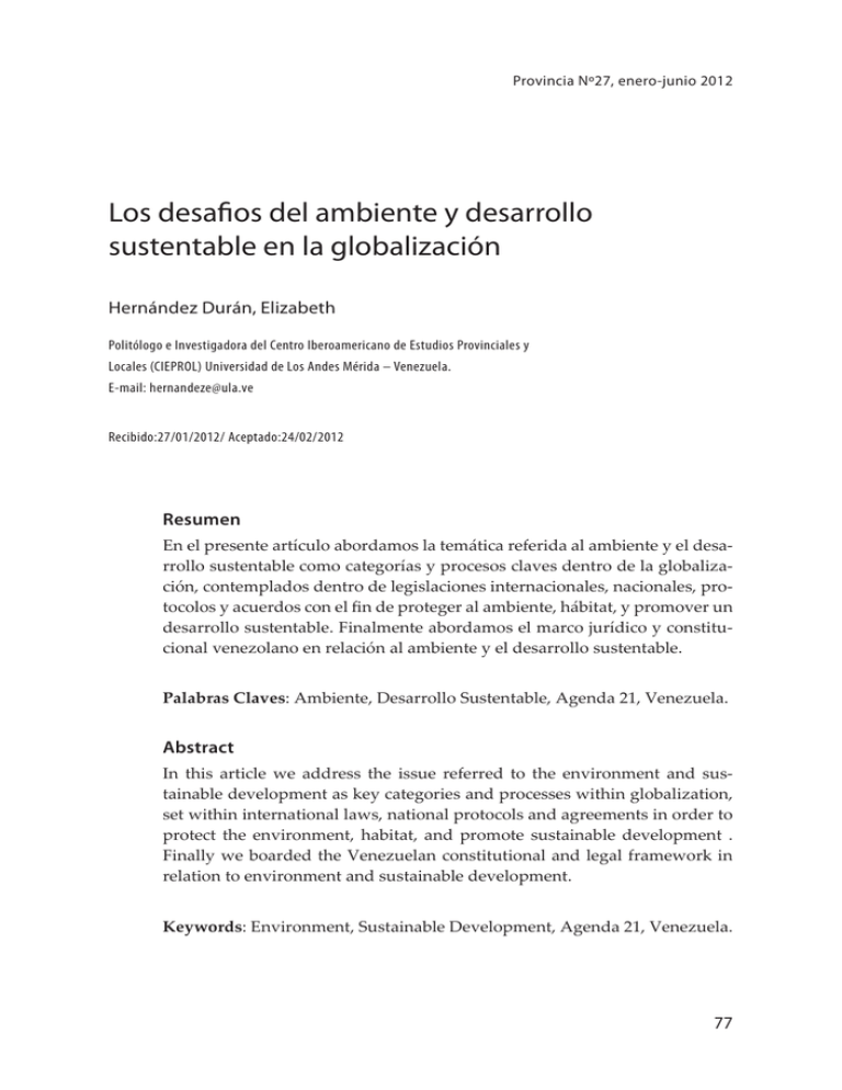Los Desafios Del Ambiente Y Desarrollo Sustentable En