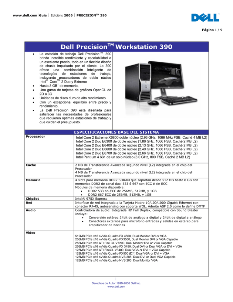 Dell PrecisionTM Workstation 390