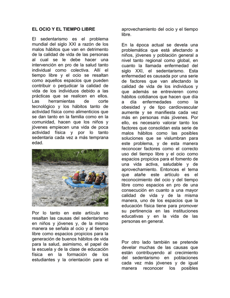 ARTICULO EL OCIO Y EL TIEMPO LIBRE