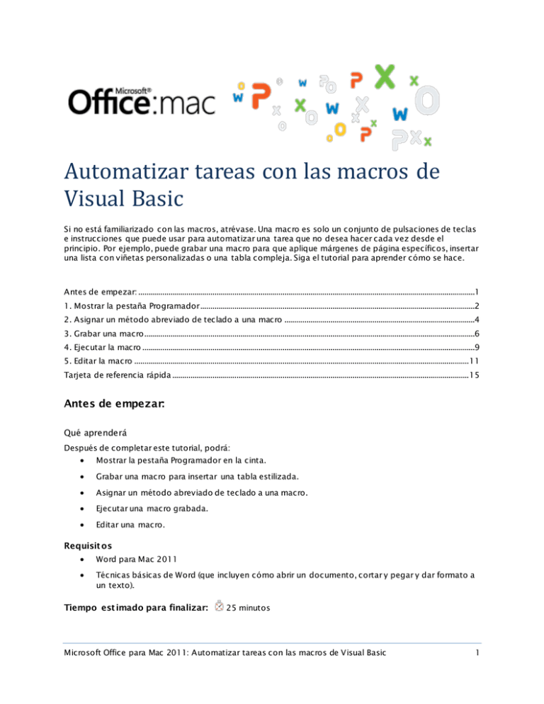 Automate tasks with Visual Basic macros