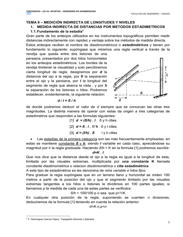 TEMA 9 – MEDICIÓN INDIRECTA DE LONGITUDES Y NIVELES 1