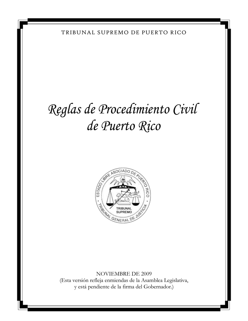 reglas de procedimiento civil - Facultad de Derecho