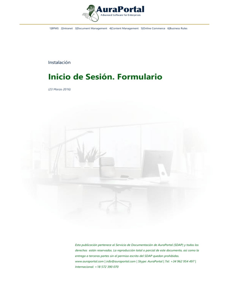 Inicio de Sesión. Formulario