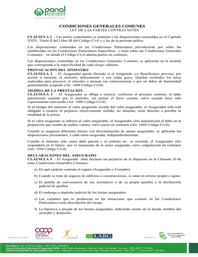 Descargar Condiciones Generales Comunes.