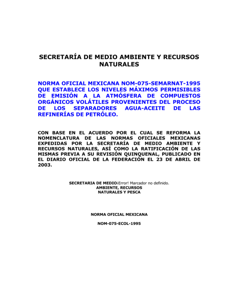 secretaría de medio ambiente y recursos naturales