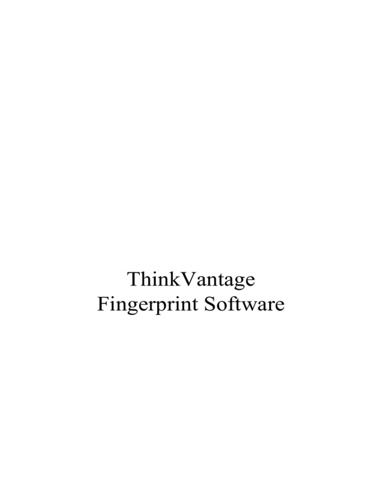 ThinkVantage Fingerprint Software