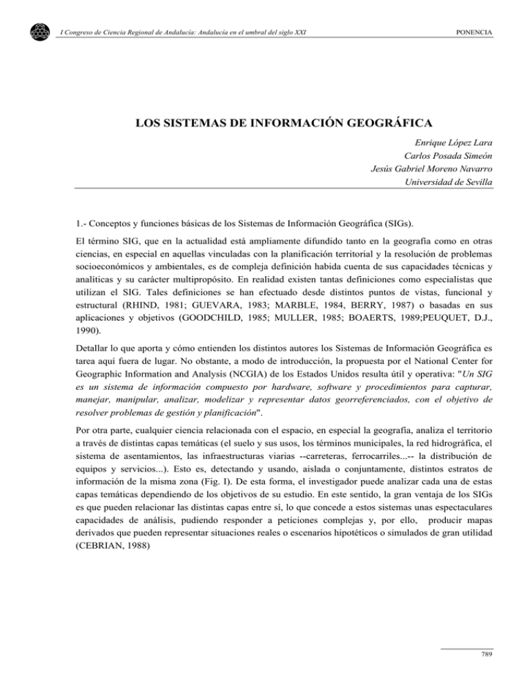 LOS SISTEMAS DE INFORMACIÓN GEOGRÁFICA