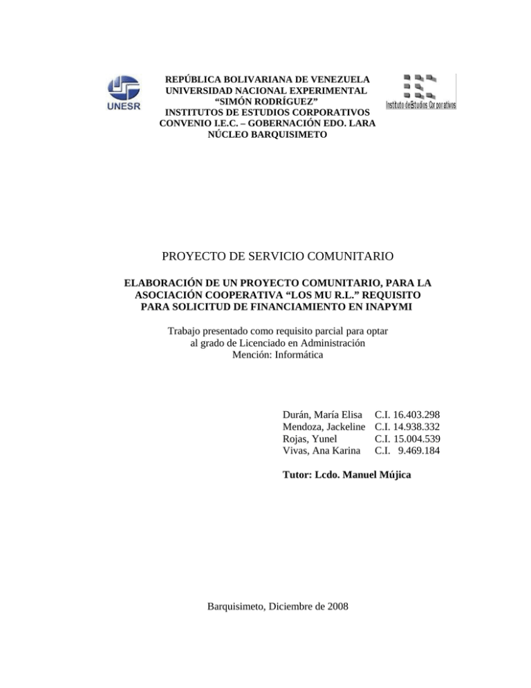 proyecto de servicio comunitario